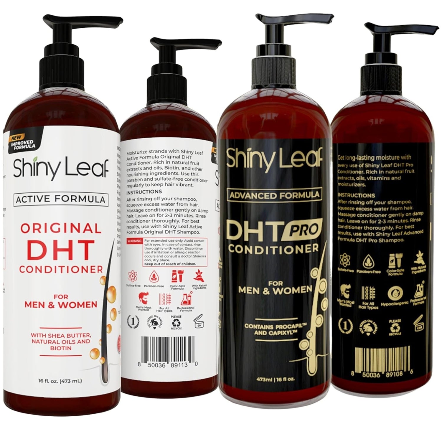 DHT Pro and DHT Original Shampoo Bundle With Procapil & Capixyl (2 Bottles) – Shiny Leaf