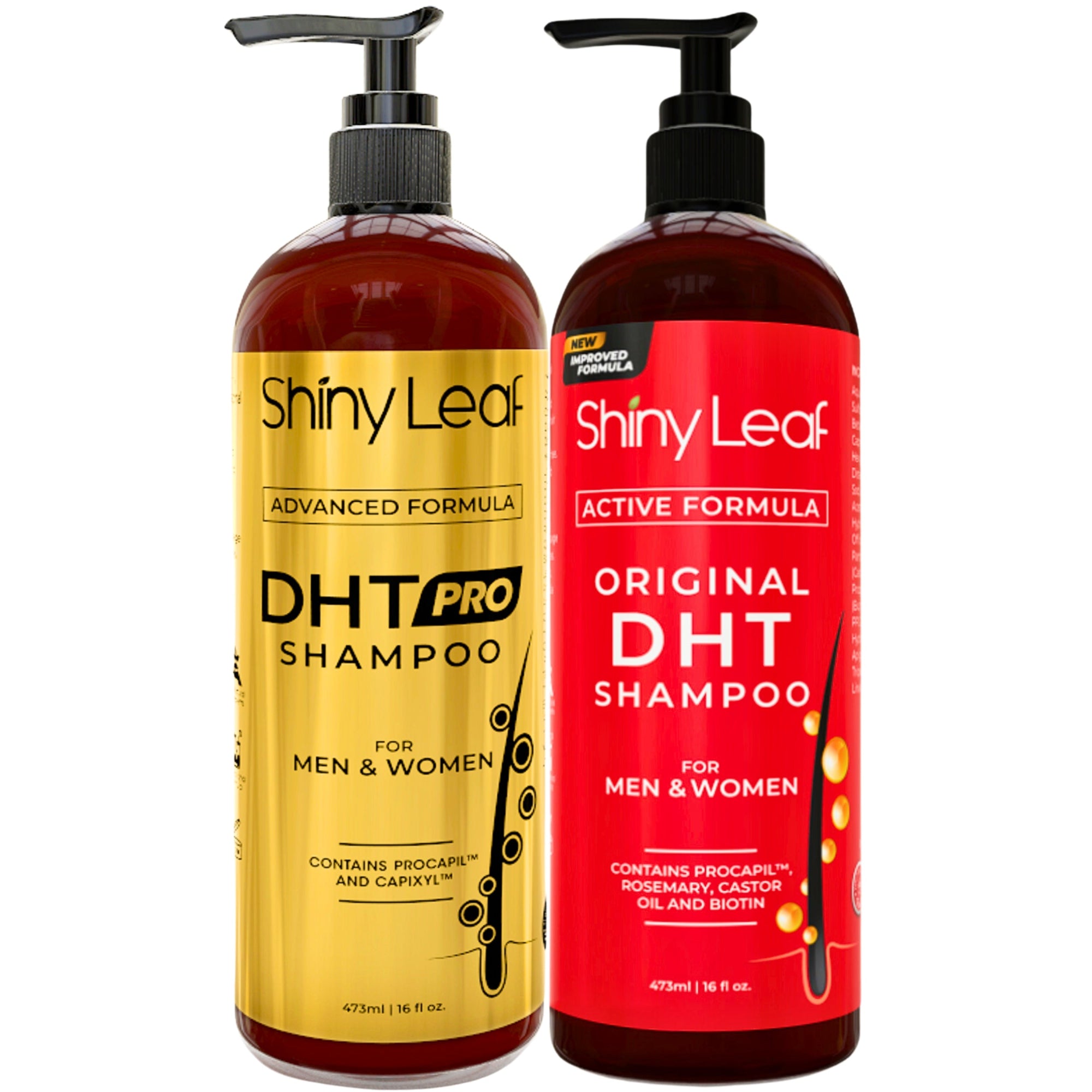 DHT Pro and DHT Original Shampoo Bundle With Procapil & Capixyl (2 Bottles) – Shiny Leaf