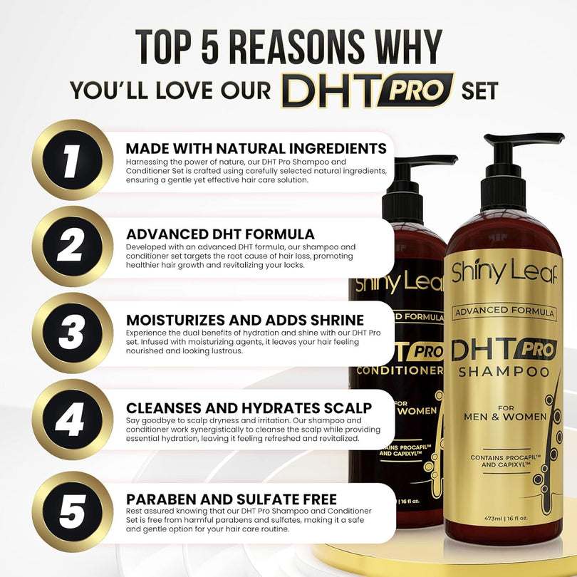 DHT Pro Shampoo and Conditioner | Shiny Leaf