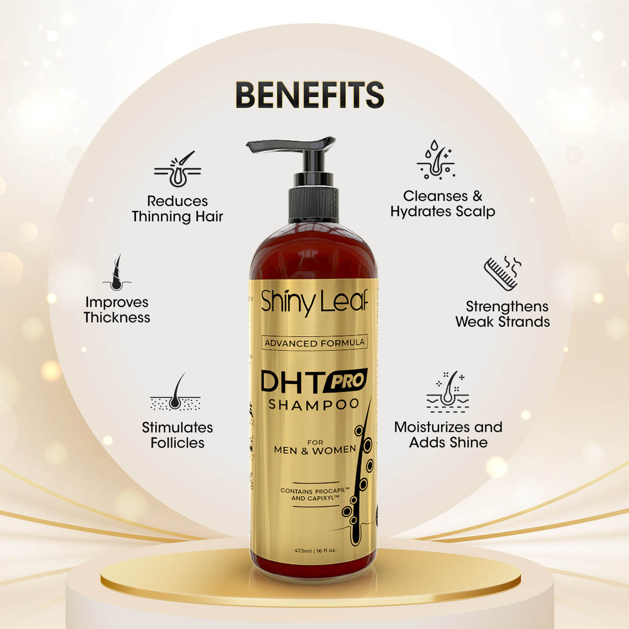 DHT Pro Shampoo for Hair Loss & Thinning Strands | Shiny Leaf